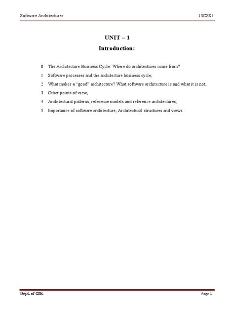 cse viii software architectures 10is81 notes1 pdf software