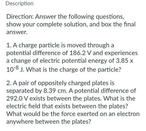 Solved Direction Answer The Following Questions Show Your