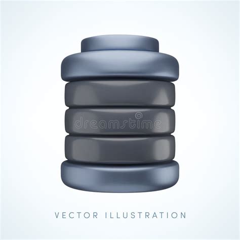 Vector Cartoon 3d Empty Battery Icon Cute Realistic Render Of Grey Low Accumulator Energy Level