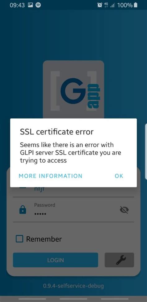 SSL Certificate Error Seems Like There Is An Error With GLPI Server