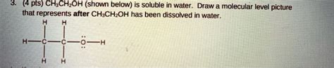 SOLVED CH3CH2OH Is Soluble In Water Draw A Molecular Level Picture That Represents What