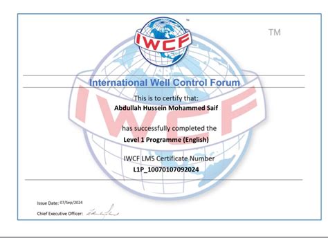 Abdullah Saif On Linkedin Im Excited To Share That Ive Completed The Iwcf Level 1 Well Control
