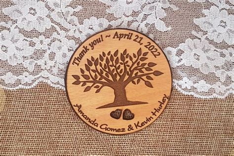 Wedding Thank You Card Tree Thank You Cards Rustic Thank You Magnet Cards Magnet Thank You