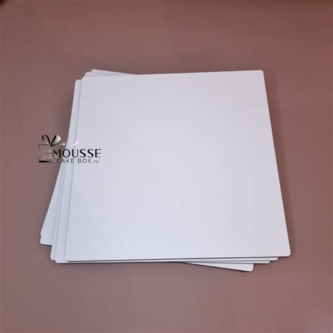 Double White Square Cake Bases 5mm Moussecakebox