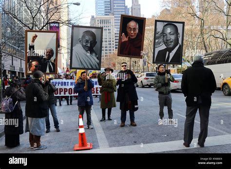 New York City New York Usa 10th Dec 2017 A Large March By Tibetans