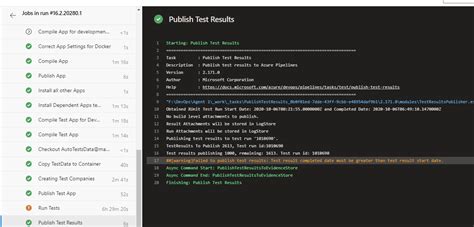 Run TestsInBCContainer Failed To Publish Test Results Test Result Completed Date Must Be