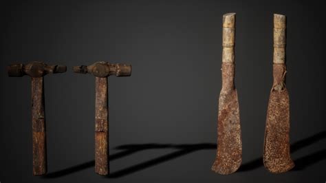 在道具创建的industrial Equipment Shovel Hammer Toolbox 虚幻引擎商城