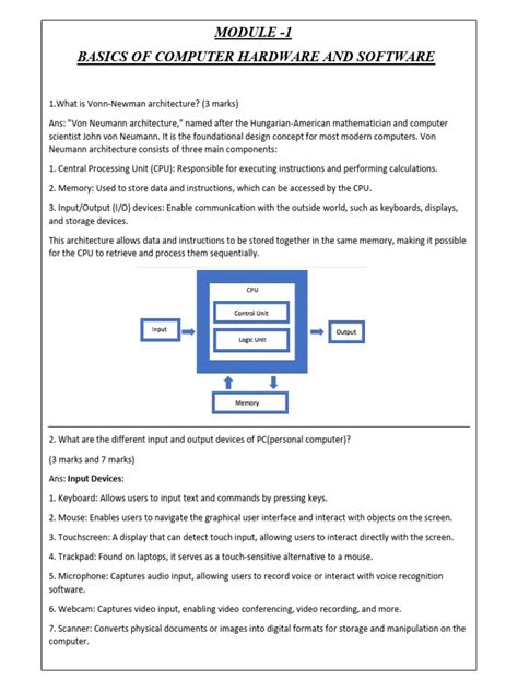 module 1 important questions pdf computer data storage input output