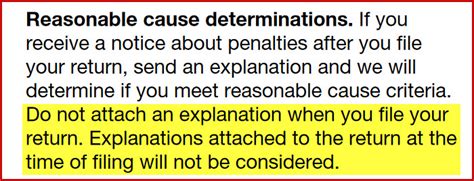 Irs Late Filing Reasonable Cause
