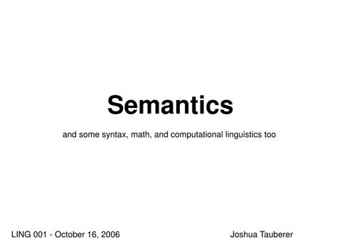 PPT Semantics PowerPoint Presentation Free Download ID