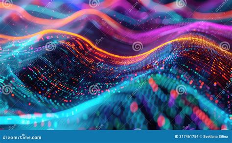 Colorful Patterns Emerge From Binary Code Illustrating Vibrant Big Data Flow Through A Network