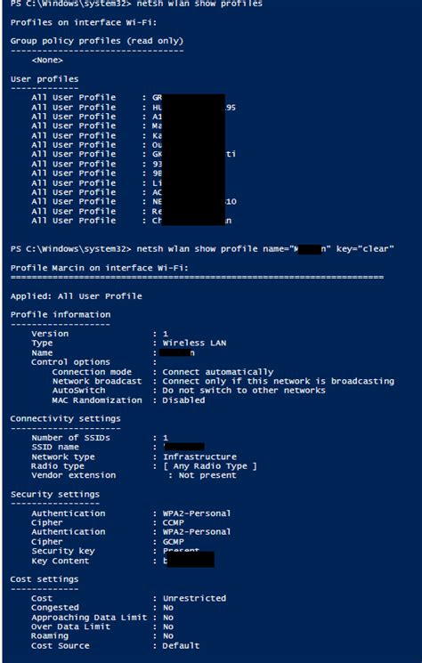 Automation Powershell Parsing System Array Netsh Wlan Show Profiles