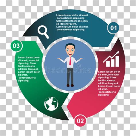 Chart Infographic Business Template Icon Pie Circle Diagram Visualization Vector Illustration