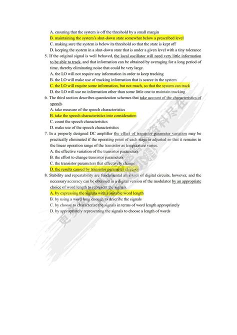 信息科学与电子工程专业英语第2版吴雅婷课后习题答案解析