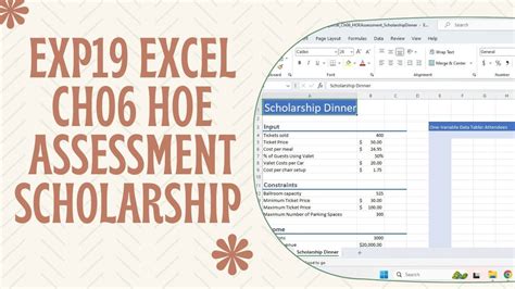 Exp19 Excel Ch06 Hoeassessment Scholarship Dinner Exp19 Excel Ch06 Hoeassessment
