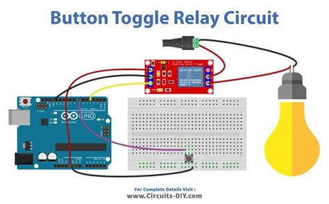 Button Toggle Relay Arduino Tutorial Arduino Relay Arduino Projects