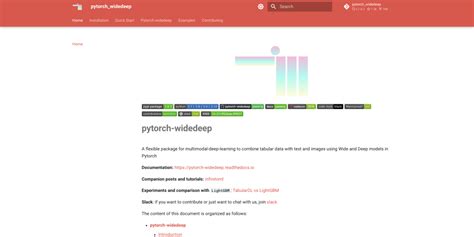 Pytorch Widedeep 灵活的深度学习库用于处理表格、文本和图像数据 懂ai