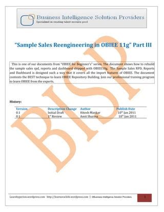 Sample Sales Reengineering In Obiee 11g Part Iii PDF