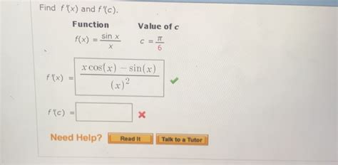 solved find f x and f c function value of c sin x f x