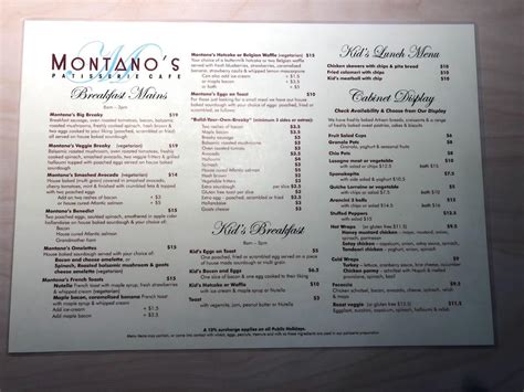 Menu At Montanos Patisserie Cafe Bayswater