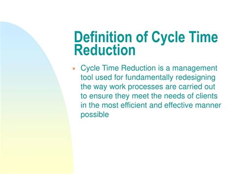 PPT Cycle Time Reduction PowerPoint Presentation Free Download ID 9413470