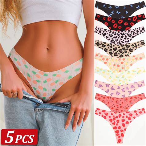 Tanga Ultradelgado Sin Costuras Para Mujer Bragas Sexys De Leopardo