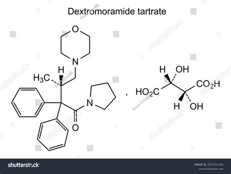 Chemical Structure Dextromoramide Tartrate Drug Substance Stock Vector Royalty Free 2571521183