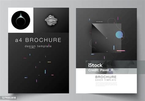 A4 포맷 커버 모형의 벡터 레이아웃은 브로셔 전단지 레이아웃 소책자 커버 디자인 책 디자인 브로셔 커버용 설계 템플릿입니다 기술 과학 미래 배경 우주 천문학 개념 0명에