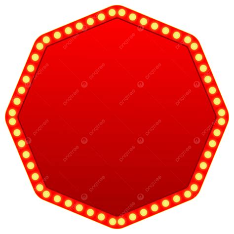 Hexagonal Red Text Box Promotion Sale Circus Style Light Effect Vector