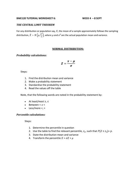 Bme120 Tutorial Worksheet 6 Bme120 Tutorial Worksheet 6 Week 4 8