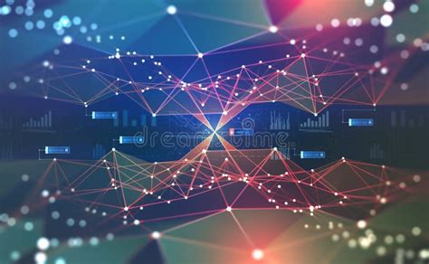 3d Illustration Of A Neural Network Big Data And Cybersecurity Data