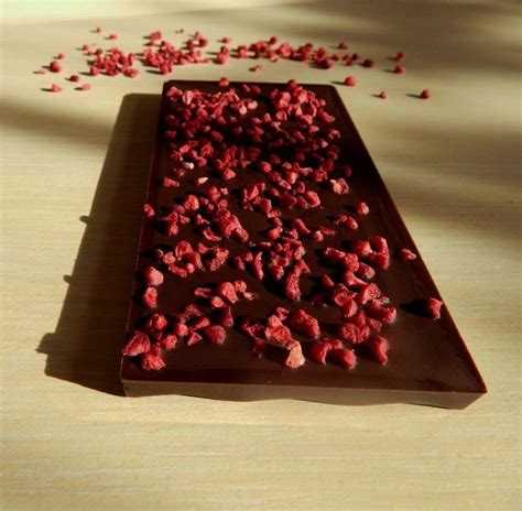 Handmade Dark Chocolate With Sublimated Raspberry