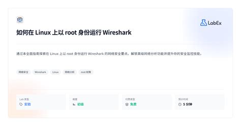 如何在 Linux 上以 Root 身份运行 Wireshark Labex