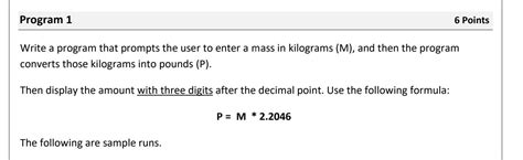 Solved Program 1 6 Points Write A Program That Prompts The