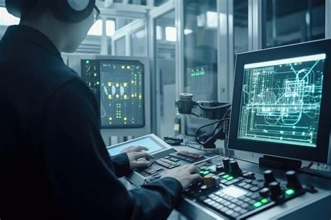 Premium Ai Image Engineer Using Digital Tablet Checking On Monitoring System Software Smart