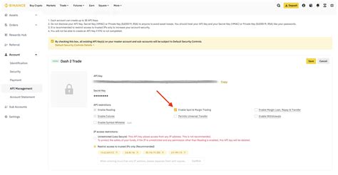 how to create binance api keys and connect to dash 2 trade dash 2 trade