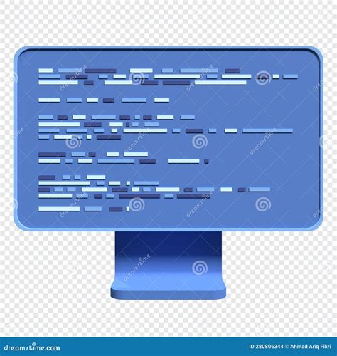 Computer Programming Or Developing Software 3d Rendering Of Flat Monitor Coding 3d Render 3d