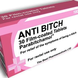 Anti Bitch Novelty Joke Pill Tablet Box Fun Rude Xmas Birthday Gift