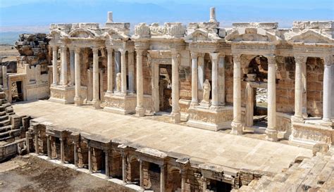 Pamukkale In Turkey And Hierapolis Ancient City And Museum