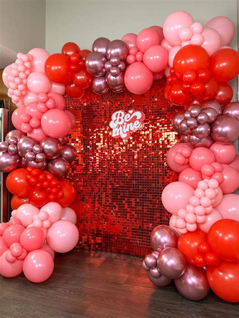 Valentines Day Balloon Backdrop Valentines Party Decor Valentine Decorations Valentines