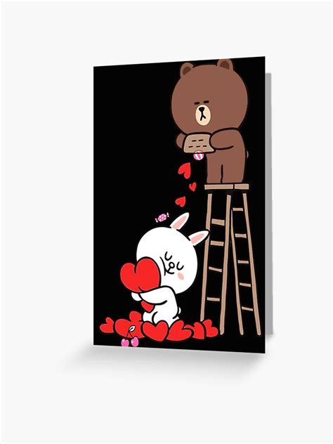 Brown And Cony Love Greeting Card For Sale By Coppesdeviv Redbubble