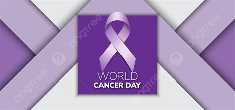 World Cancer Day Background With Overlaping Shape And Square Frame In