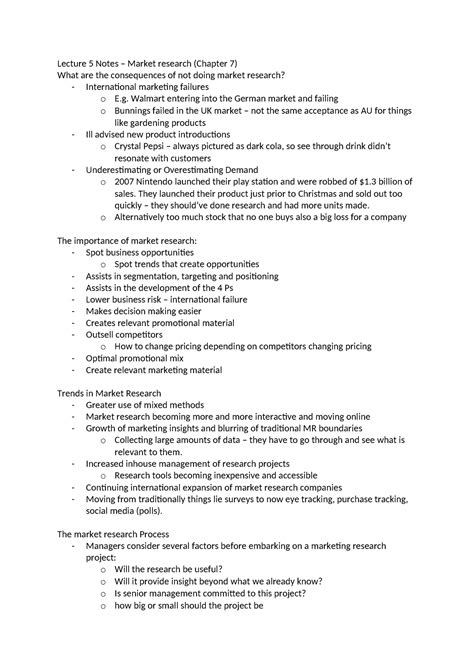 1203 Lecture 5 Notes Wwww Lecture 5 Notes Market Research Chapter 7 What Are The Studocu
