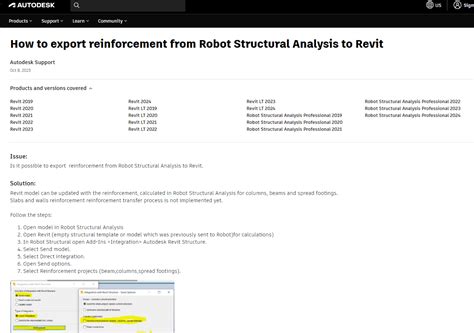 Unable To Export Reinforcement From Rsa 2023 To Revit 2023 Autodesk