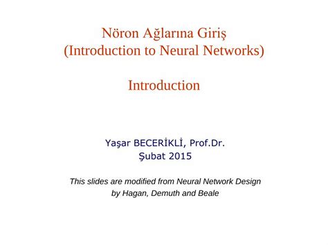 Pdf Introduction To Neural Networks Introductionbilgisayarkocaeli