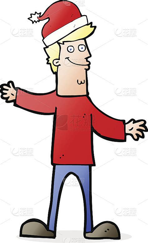 卡通人准备好迎接圣诞节了