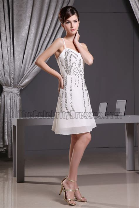 Celebrity Inspried Short White Cocktail Dress Party Homecoming Dresses