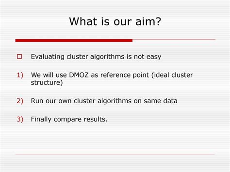 evaluation of clustering techniques on dmoz data ppt download