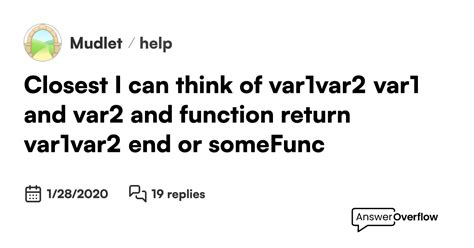 Closest I Can Think Of `var1var2 Var1 And Var2 And Function