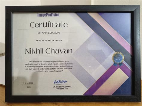 Nikhil Chavan On Linkedin Certificateofappreciation Gratitude Achievementunlocked